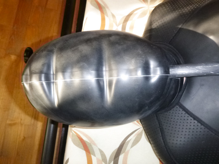 In A Neoprene Bondage Suit And Inflatable Rubber Hood Image 3435639