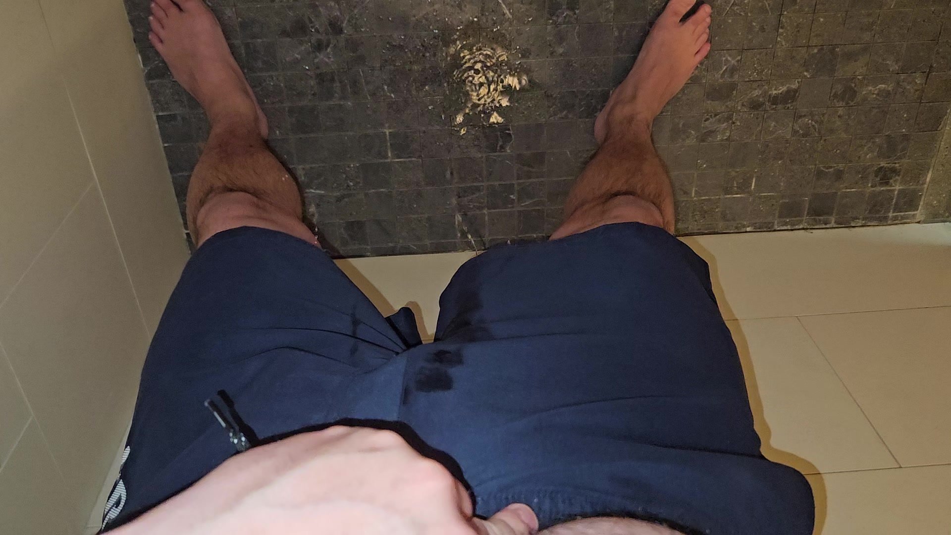 Piss Bathing Shorts In Hotel