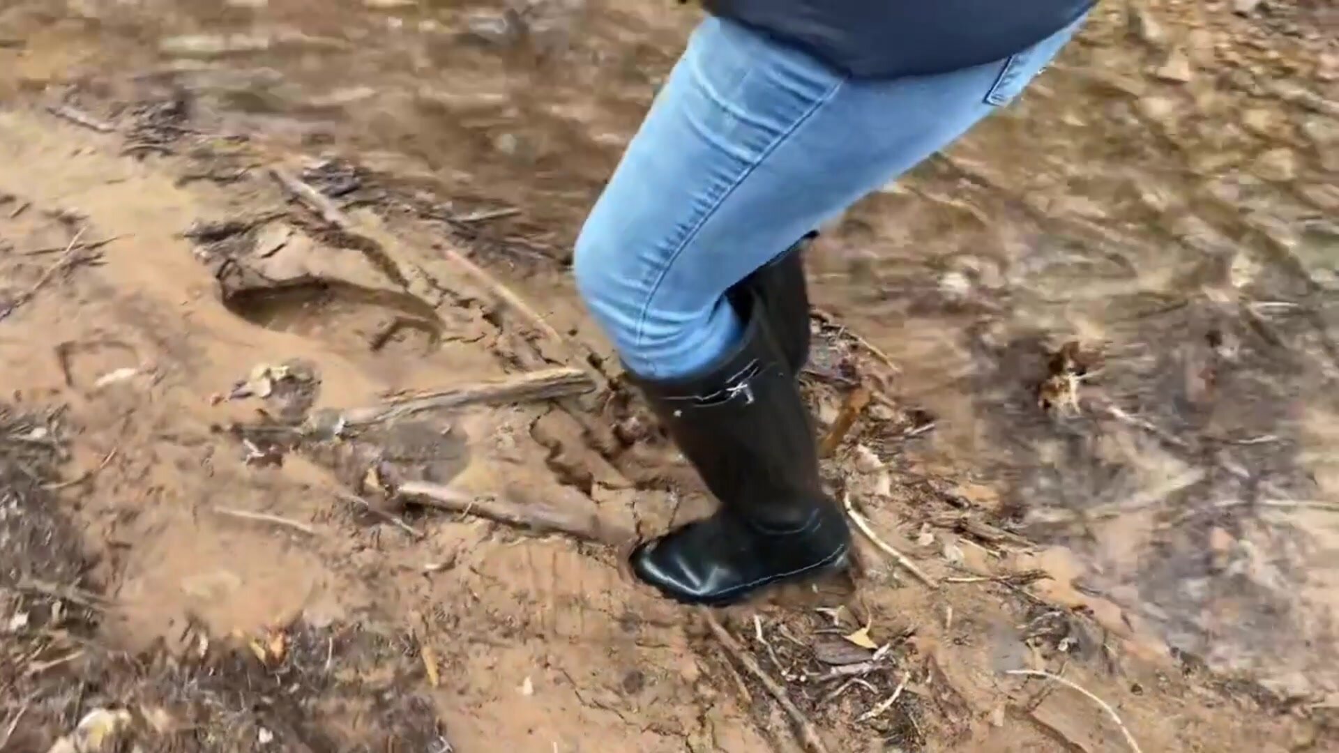 Hunter Wellies Mud 1