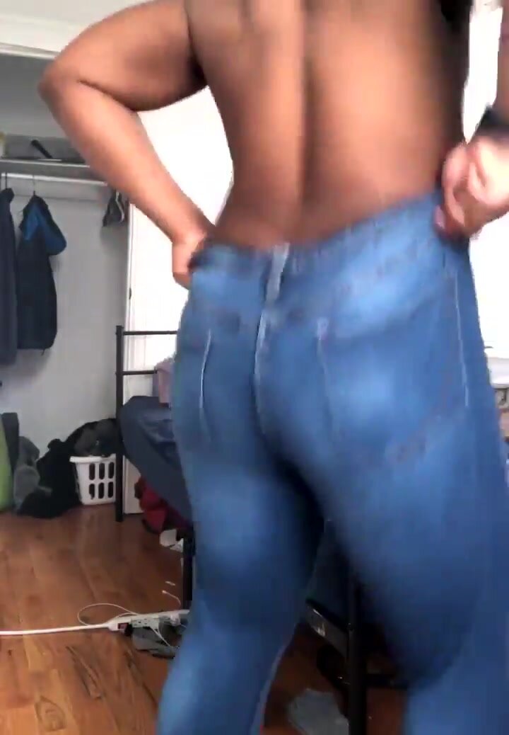 Jumping To Pull Jeans Up