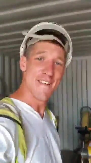 Blonde Construction Worker Shows Off His Pink Cock