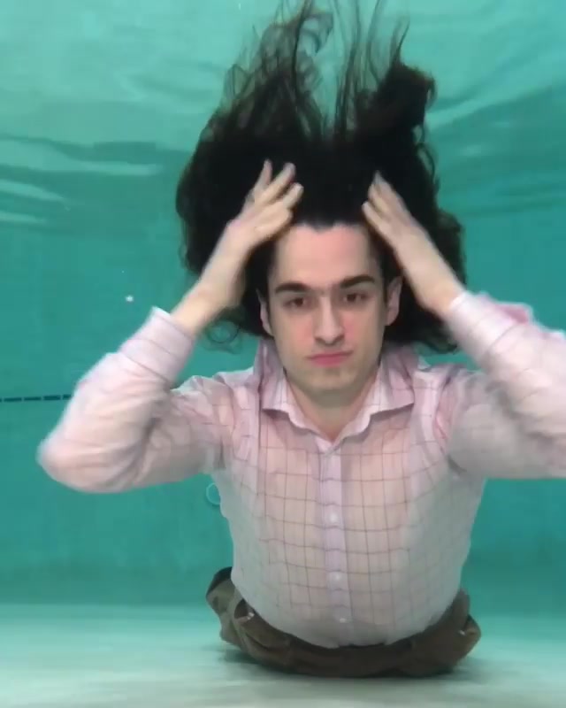 Long Haired Cutie Barefaced Underwater