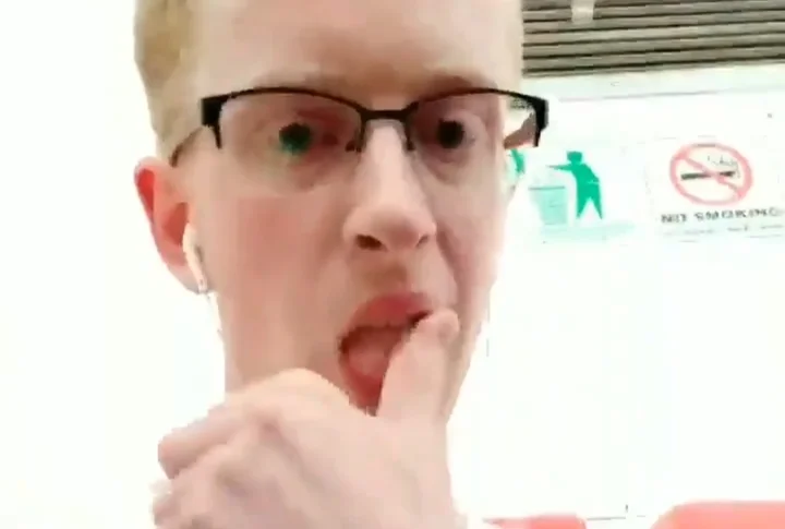 Wierd Guy Risky Jerking On The Airplane