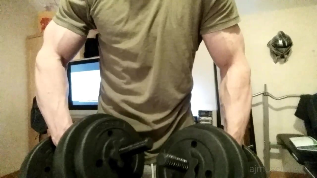 Aj Flexing And Pumping His Muscles 9