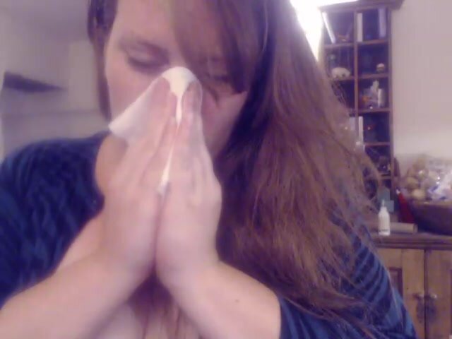 Girl With Cold Honks Her Nose