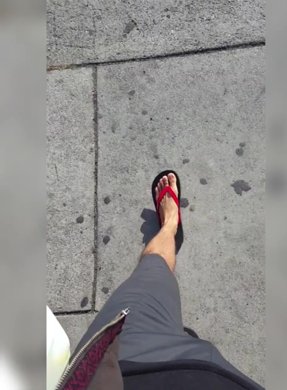 Big Male Feet Flip Flops And Bulge