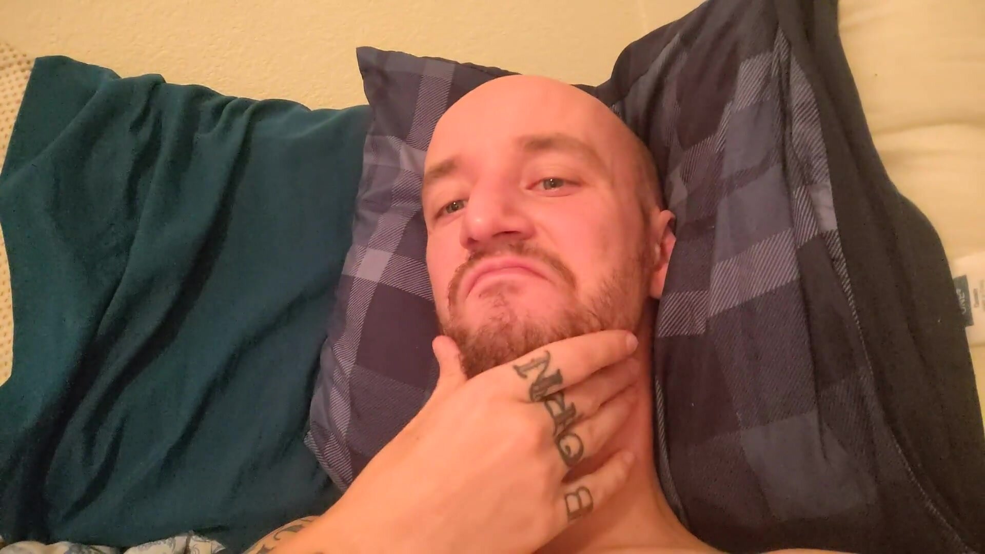Tatted Redneck Eating His Own Cum