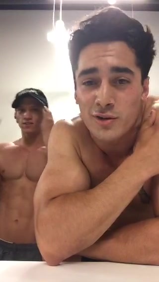 Two Cocky Muscle Guys Showing Off Bodies