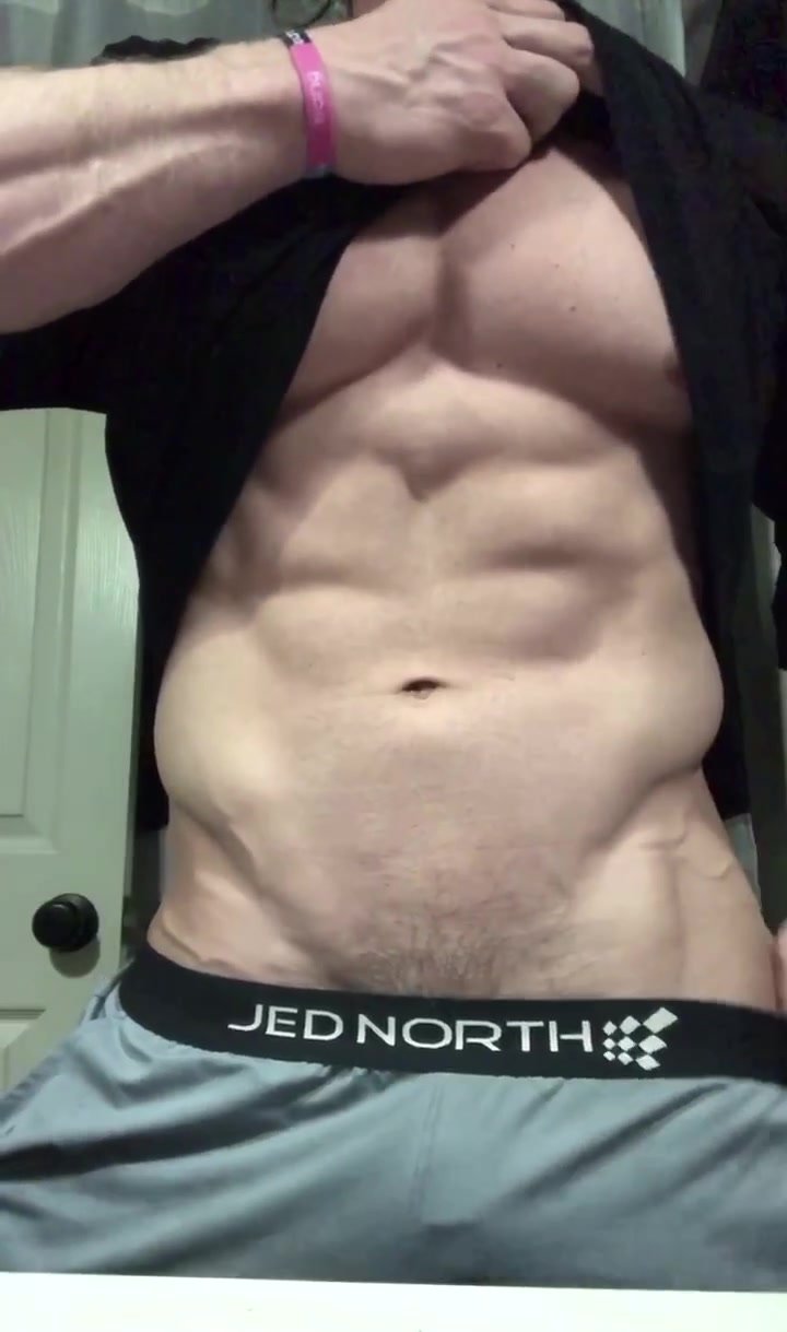 Jock Shows Off His Abs