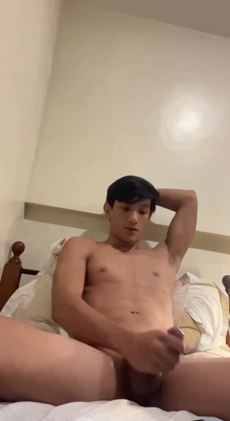 Handsome Asian Guy Shaking His Cock