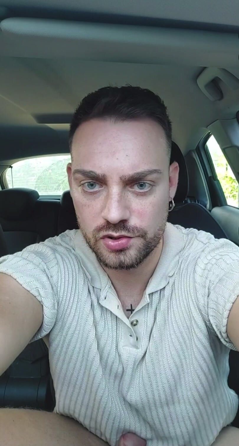 Straight Italian Jerking Off In Car