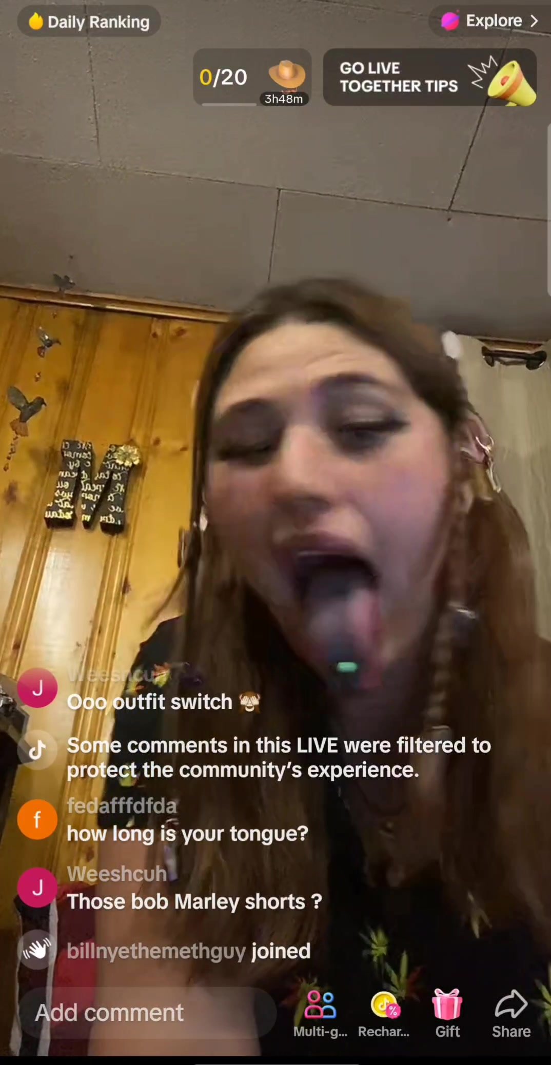 Tik Toker Famale Show Her Tongue