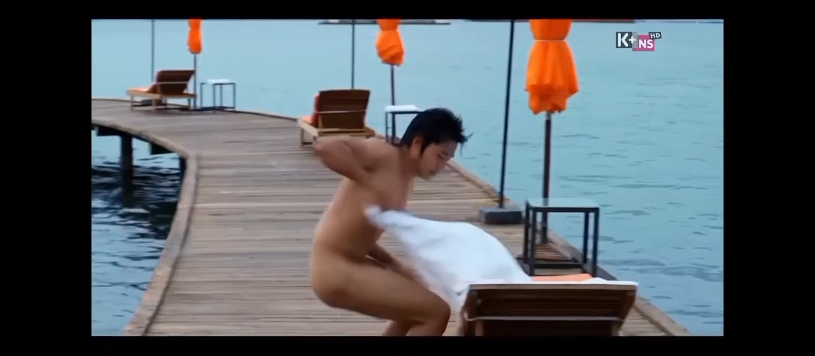 Loses His Swimming Trunks