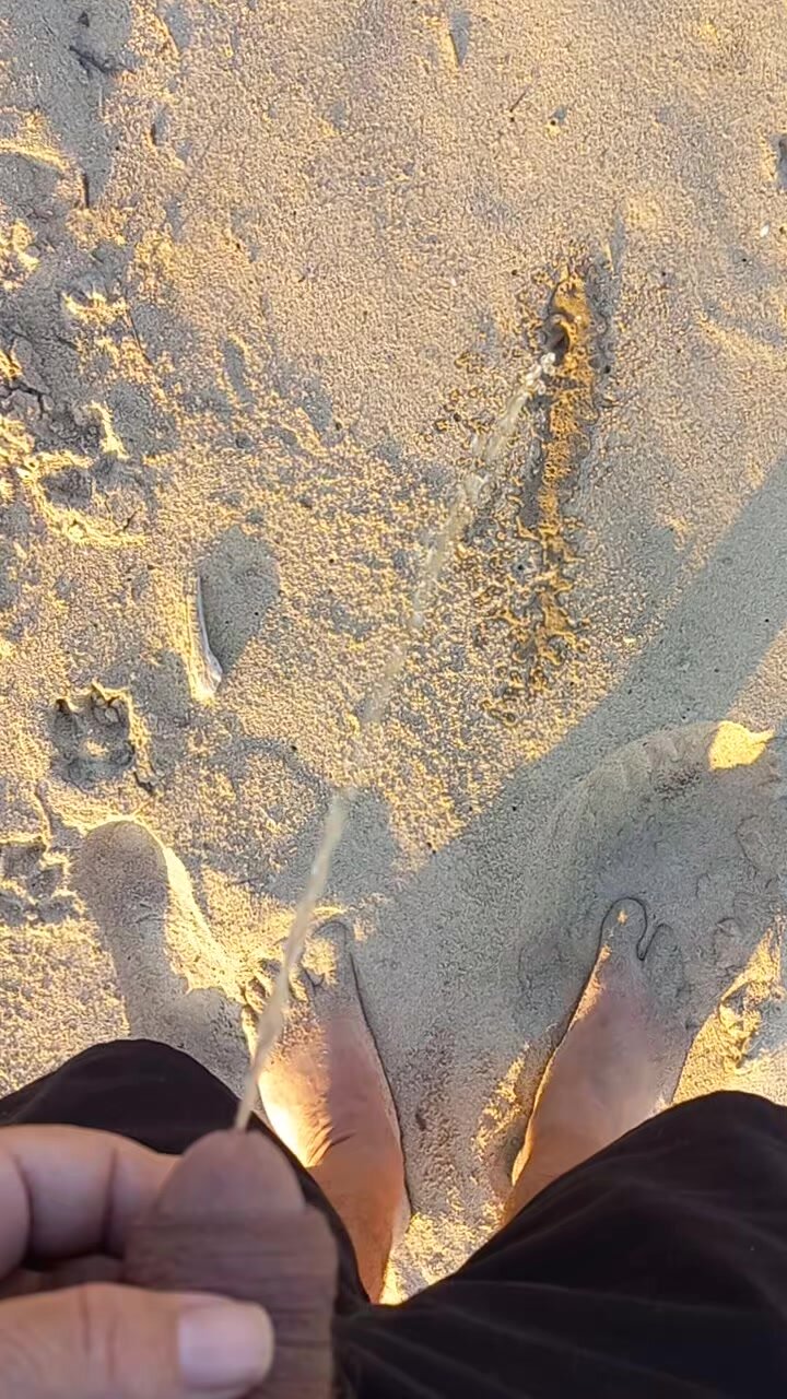 Chilled Beach Piss From Thick Daddy Dick