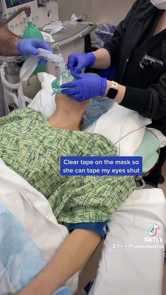 Young Girl Anesthesia Deep Breaths