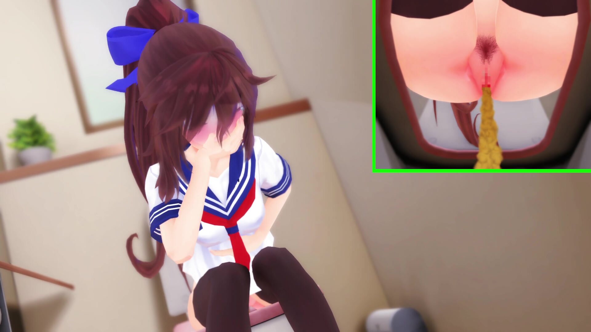 Anime Girl Squirts Enema In Toilet