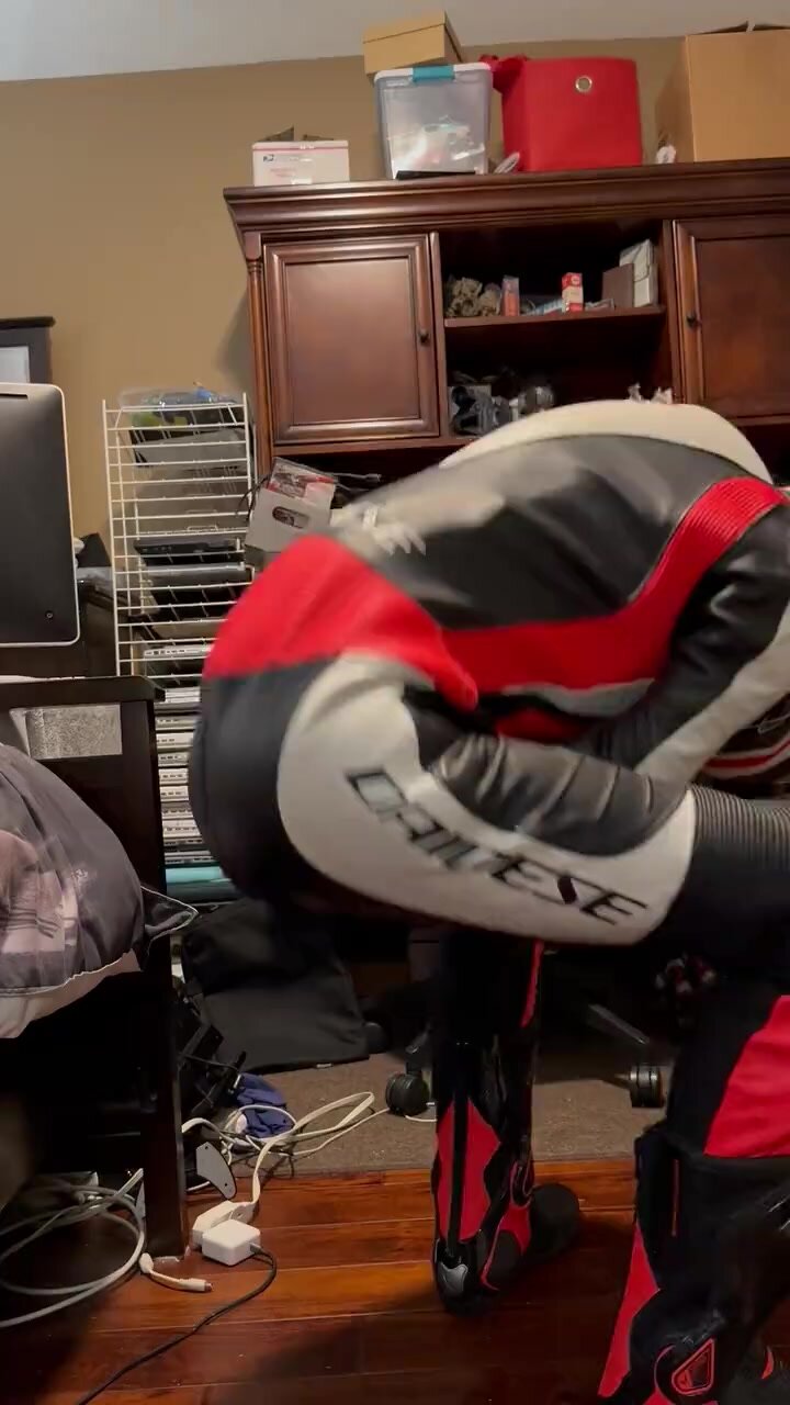 Biker Leather Creaky Large Cum