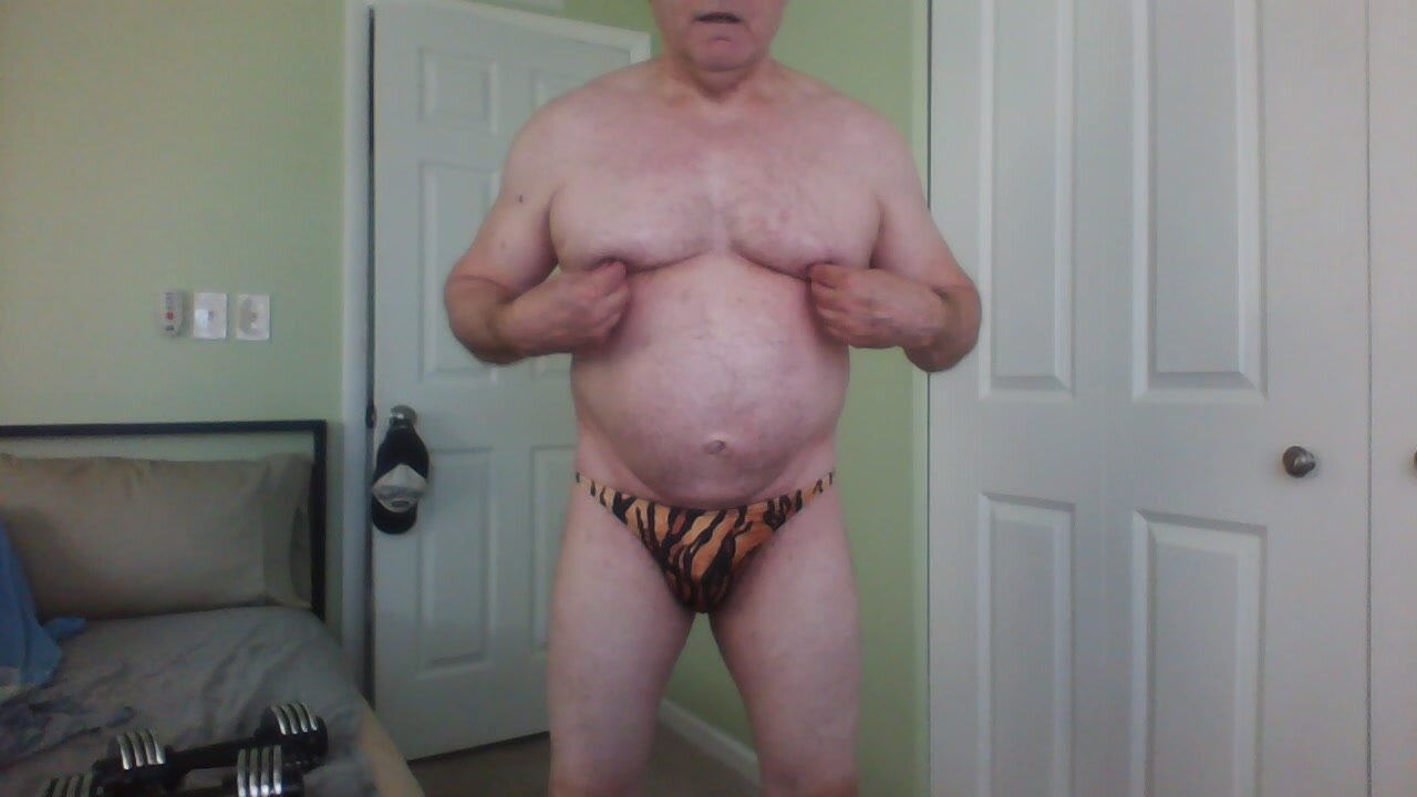Bite On Daddys Nips Over His Beer Belly