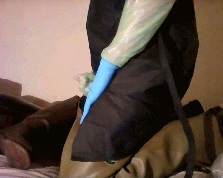 Wank In Exam Gown Gloves And Rubber Waders