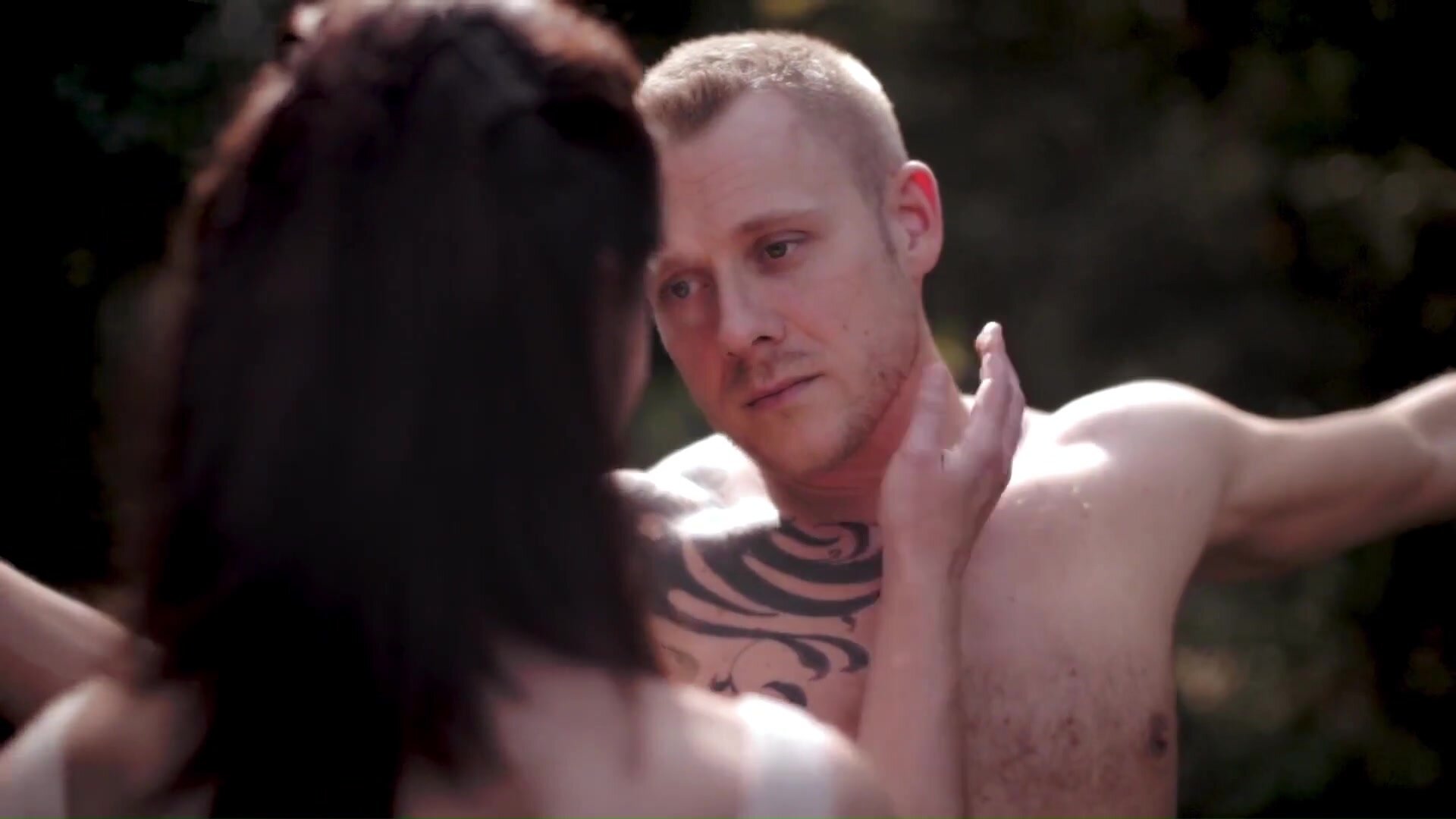 Many Deaths Of Tied Up Shirtless Tattoo Man